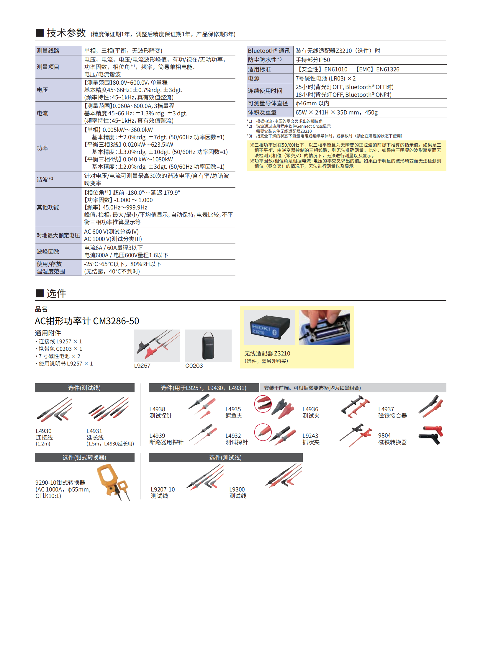 HIOKI日置_AC钳形功率计_CM3286-50 - 广州市君翔自动化控制设备有限公司
